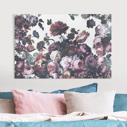 Leinwandbild Altmeisterlicher Blumenrausch mit Rosen Bouquet
