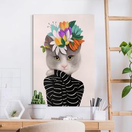 Leinwandbild Katze in Rollkragenpullover