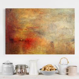 Bilderwelten Leinwandbild Joseph Mallord William Turner - Sonnenuntergang &uuml;ber einem See - Wandbild bis XXL Print Abstrakt Kunstdruck Natur Vintage Wohnzimmer