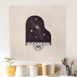 Bilderwelten Leinwandbild Kosmische Melodie - Wandbild bis XXL Print Musik Himmel Schlafzimmer Wohnzimmer Jugendzimmer