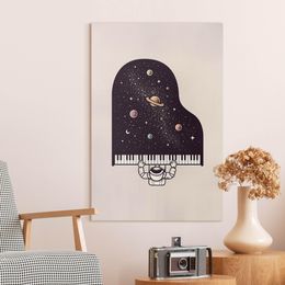 Bilderwelten Leinwandbild Kosmische Melodie - Wandbild bis XXL Print Musik Himmel Schlafzimmer Wohnzimmer Jugendzimmer