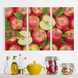 3-teiliges Leinwandbild Küche Saftige Äpfel
