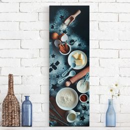 Leinwandbild Backen f&uuml;r Sterngucker - Wandbild bis XXL Print Kulinarisch K&uuml;che Esszimmer Schwarz