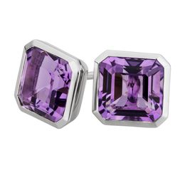 Paar Ohrstecker OROLINO "585 Gold Amethyst" Ohrringe Gr. ONE-SIZE, Gold, silberfarben (silbergrau, lila) Damen Ohrstecker