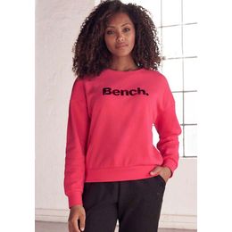 Bench. Loungewear Sweatshirt -Loungeshirt mit glänzendem Logodruck, Loungewear, Loungeanzug, rosa