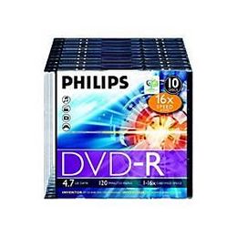 Philips DM4S6S10F - 10 x DVD-R - 4.7 GB (120 Min.) 16x - Slim Jewel Case