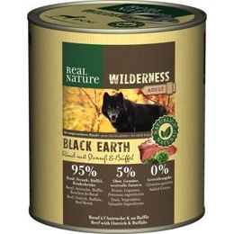 REAL NATURE WILDERNESS Adult Black Earth Rind mit Strauß & Büffel 12x800 g