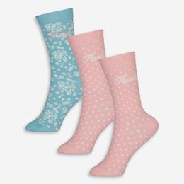 TK Maxx 3er-Pack mehrfarbige Socken mit Punkten & Blumenmuster