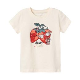 name it - T-Shirt NMFDINAS BERRY SWEET in jet stream, Gr.116