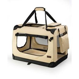 Lionto Hundetransportbox - faltbar - beige XXXL