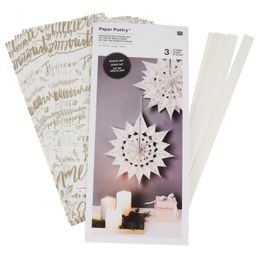 Rico Design Papierdekoration Papiertüten Sterne-Set Merry Christmas groß Weiß