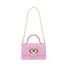 Bella Blossom Clutch Kleine Handtasche aus 100% Echtleder (elegante Abendtasche mit Magnetknopfverschluss & Tragekette)