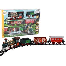 LEAN Toys Spielzeug-Lokomotive Zugset Waggons Batterie Lokomotive Elektrisch Sounds Lichter Spielzeug