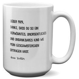 22Feels Tasse Papa Geschenk Vatertag von Tochter Vater Geburtstag Kaffeetasse Mann