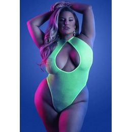 GLOW Fantasy Lingerie Stringbody Netz-Body fluoreszierend Plus Size Übergröße