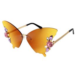 Juoungle Brille Schmetterling Sonnenbrille Randlose Vintage Brillen-Lustige
