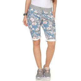 CLEO STYLE Sweatbermudas Sweat Bermuda 9 Blau Blume 1