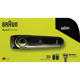 Braun Bartschneider BT3941TS Akku/Netz Barttrimmer mit Gillette Rasierer und Kulturtasche