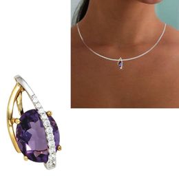 Erario D'Or Kettenanhänger Goldanhänger-20mm 14Kt Gold Amethyst Diamanten