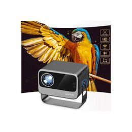 HIPPUS Full HD 1080P WiFi 6 Bluetooth Video Heimkino Mini Portabler Projektor (15000:1