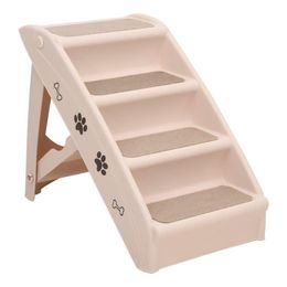 vidaXL Haustiertreppe vidaXL Hundetreppe mit 4 Stufen Klappbar Dunkelgrau