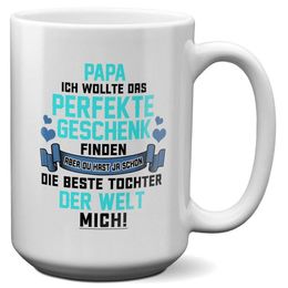 22Feels Tasse Papa Geschenk Vatertag von Tochter Vater Geburtstag Kaffeetasse Mann