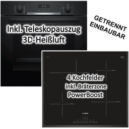 Bosch Backofen-Set 71 Liter mit Induktionskochfeld Bräterzone autark 60 cm