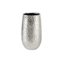 Boltze Tischvase Vase Lajos aus Steinzeug in Silber Höhe 31 cm
