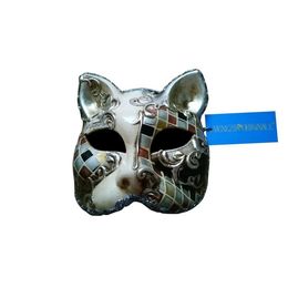 Venezia Originale Verkleidungsmaske Venezianische handgemachte Katzen Karnevalsmaske Deko Venedig Maske