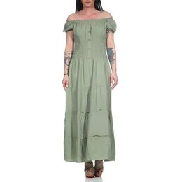 Aurela Damenmode Strandkleid Kleider Damen elegant Sommer Kleider lang einfarbig Gesamtlänge: 132