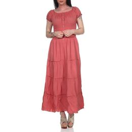 Aurela Damenmode Strandkleid Kleider Damen elegant Sommer Kleider lang einfarbig Gesamtlänge: 132