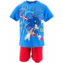 Sonic The Hedgehog Schlafanzug LET´S GO (2 tlg) Jungen Shorty aus nachhaltigen Materialien Gr. 98