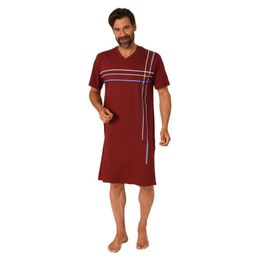 Normann Pyjama Normann Herren kurzarm Nachthemd mit eleganten Frontprint