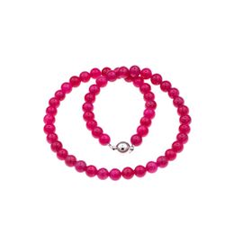 Bella Carina Perlenkette Kette pink mit 8 mm Jade Perlen