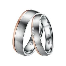 DOOSTI Trauring Schmuck Geschenk Edelstahl Trauring Ehering Partnerring LIEBE, Made in Germany, wahlweise mit oder ohne Zirkonia, goldfarben|silberfarben