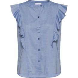 ROSSANA DIVA Blusenshirt mit Rüschen Blau (Größe: 34)