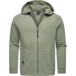 Ragwear Kapuzensweatjacke Zenway Herren Basic Sweatjacke mit Kapuze, grün