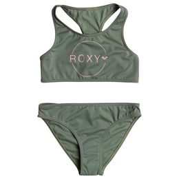 Roxy - Kid's Basic Active Crop Top Set - Bikini Gr 10 Years oliv