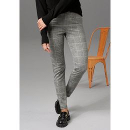 Aniston CASUAL Leggings im Karo-Dessin, gelb|schwarz