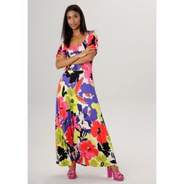 Aniston SELECTED Sommerkleid mit plakativem Druck in Knallfarbe - NEUE KOLLEKTION, beige|blau|bunt|lila|rot|schwarz