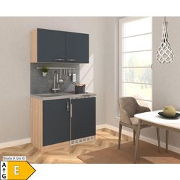respekta Minik&uuml;che MK100ESGOSC 100 cm grau - Glaskeramikkochfeld