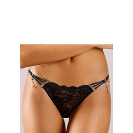 Lascana String mit extravaganten Strasselementen, schwarz