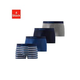 Bench. Boxer (Packung, 4-St) mit modischem Streifen oder unifarben, blau|grau