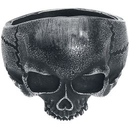 etNox hard and heavy Skull Head Ring silberfarben