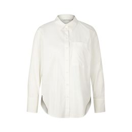 Tom Tailor Damen Bluse mit aufgesetzter Brusttasche, weiß, Uni, Gr. 34