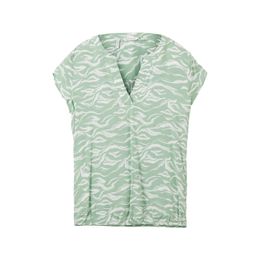 Tom Tailor Damen Gemusterte Bluse, grün, Muster, Gr. 38