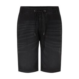 Tom Tailor Denim Herren Denim Shorts mit elastischem Bund, schwarz, Uni, Gr. M
