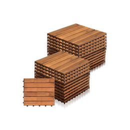 Randaco Holzfliesen Akazie Terrassenfliesen 1-5m² 11-55er Klickfliesen Mosaik 30x30cm