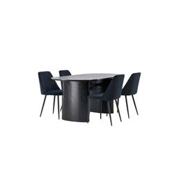 ebuy24 Essgruppe Isolde Essgruppe Tisch schwarz und 4 Night Stühle