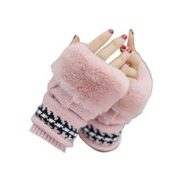 FIDDY Arbeitshandschuhe Damen Handschuhe Winter Armstulpen Fingerhandschuh Strickhandschuhe